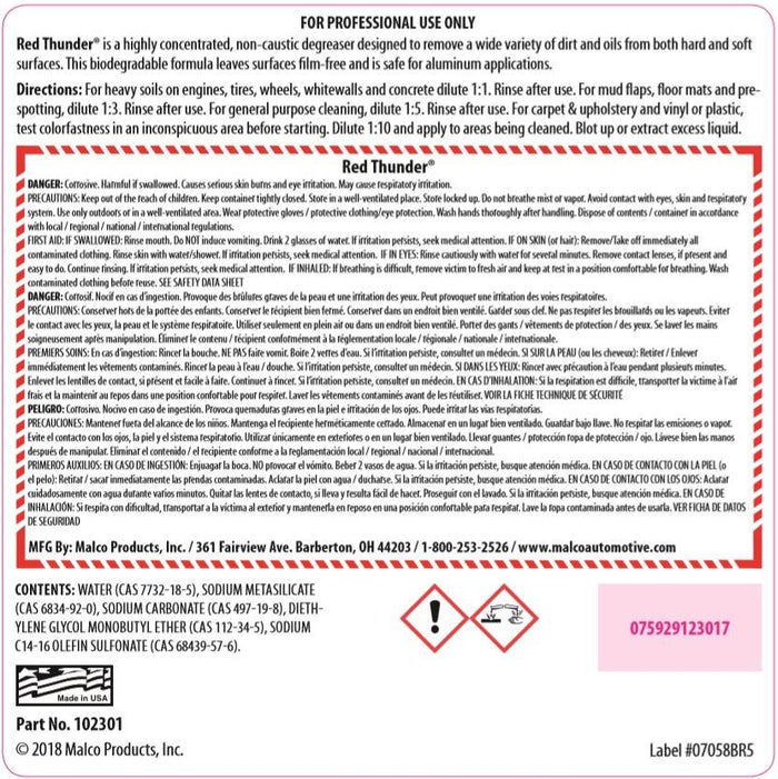 Red Thunder® Biodegradable Degreaser – Malco Automotive